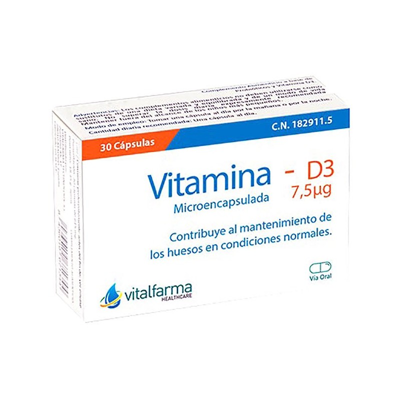 Vitalfarma, Vitalfarma Vitamina D3 7,5 Mcg 30 Capsulas, Farmacias 1000