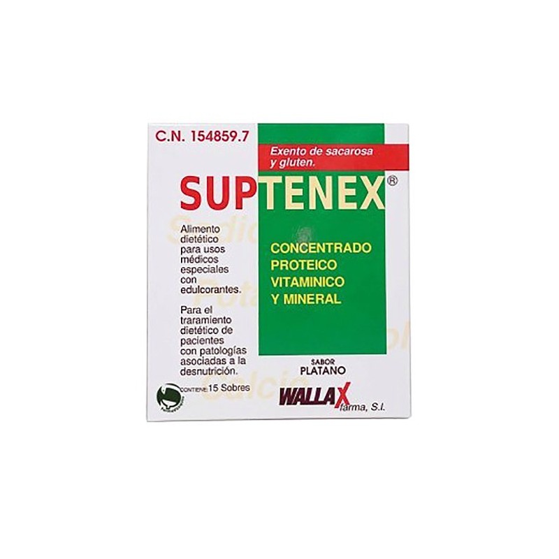 Wallax, Sup-Tenex plátano 15 sobres, Farmacias 1000 width="69.5px ...
